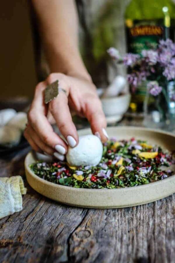 Edible Flower Infused Goat Cheese Two Ways - This Mess is Ours