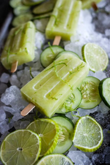 How To Make Homemade Cucumber Limemade Popsicles - This Mess is Ours
